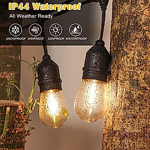 30FT Outdoor String Lights, 2700K Outdoor Lights for Patio Lights with S14 Shatterproof LED Bulb, Waterproof Connectable Hanging String Lights for Bistro Garden Porch Party Wedding, E26 Socket Base