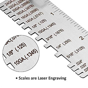 Wire/Metal Sheet Thickness Gauge 229895 Welding Gage Plated Size Inspection Tool [NOT Cheap Stamping Version]