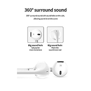 AUNC 2 Pack [Apple MFi Certified] Earbuds Wired Headphones with 3.5mm Plug Built-in Microphone Remote to Control Music,Phone Calls,Volume,Compatible with iPhone,iPad,iPod,PC,Android, White