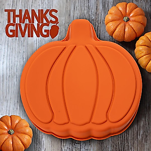 Dootafy Pumpkin Cake Pan 3 Pack Silicone Pumpkin Pancake Mold, 7 Inch Fall Cake Molds Pumpkin Layer Rainbow Baking Cake Pan for Halloween Thanksgiving