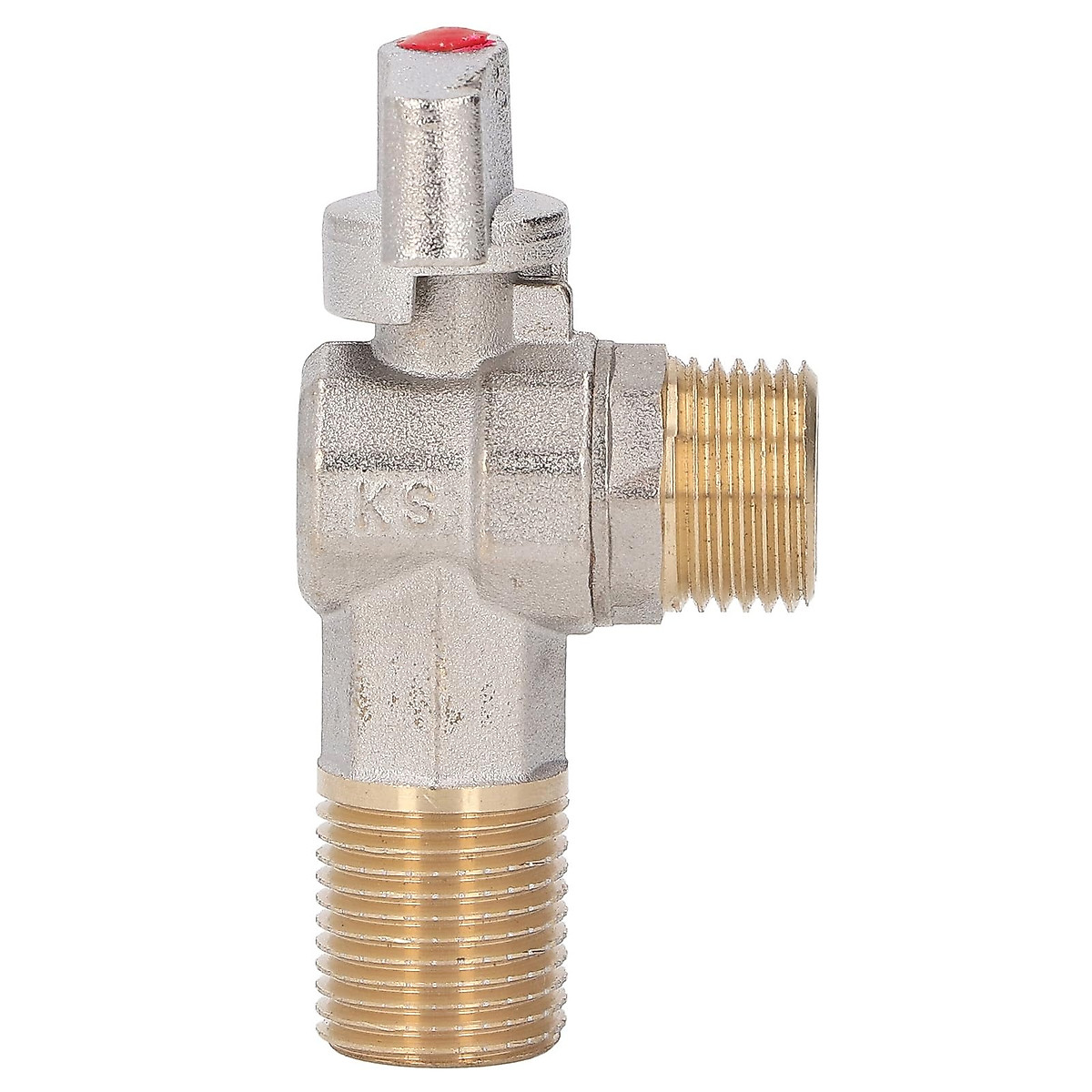 G1/2 Thread Brass Valve, Faucet Valve G1/2 Thread Angle Stop Valve for Kitchen Bathroom, Mop Handles (Red)