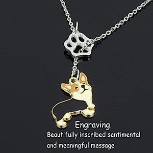 Kivosliviz Corgi Gifts Necklace for Women Corgi Mom Merchandise Corgi Dog Lovers Necklaces Stuff Corgis Charm Merch Jewelry Corgi Necklace
