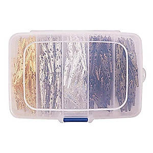 PH PandaHall 100 Pcs 5 Colors Goddess Hair Beads, 1.6 Inch Long Flower Bead Caps Bead End Hollow Bead Caps Spacers for Earring Pendant Neckalce Jewelry DIY Craft Goddess Beads for Hair Braid Jewelry