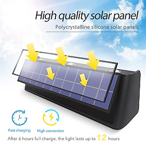 Mrzxy Solar Wall Lights Outdoor Aluminum Housing Waterproof Up and Down Wall Sconce Dusk to Dawn LED Outdoor Lighting for House Yard Deck Garage Front Porch