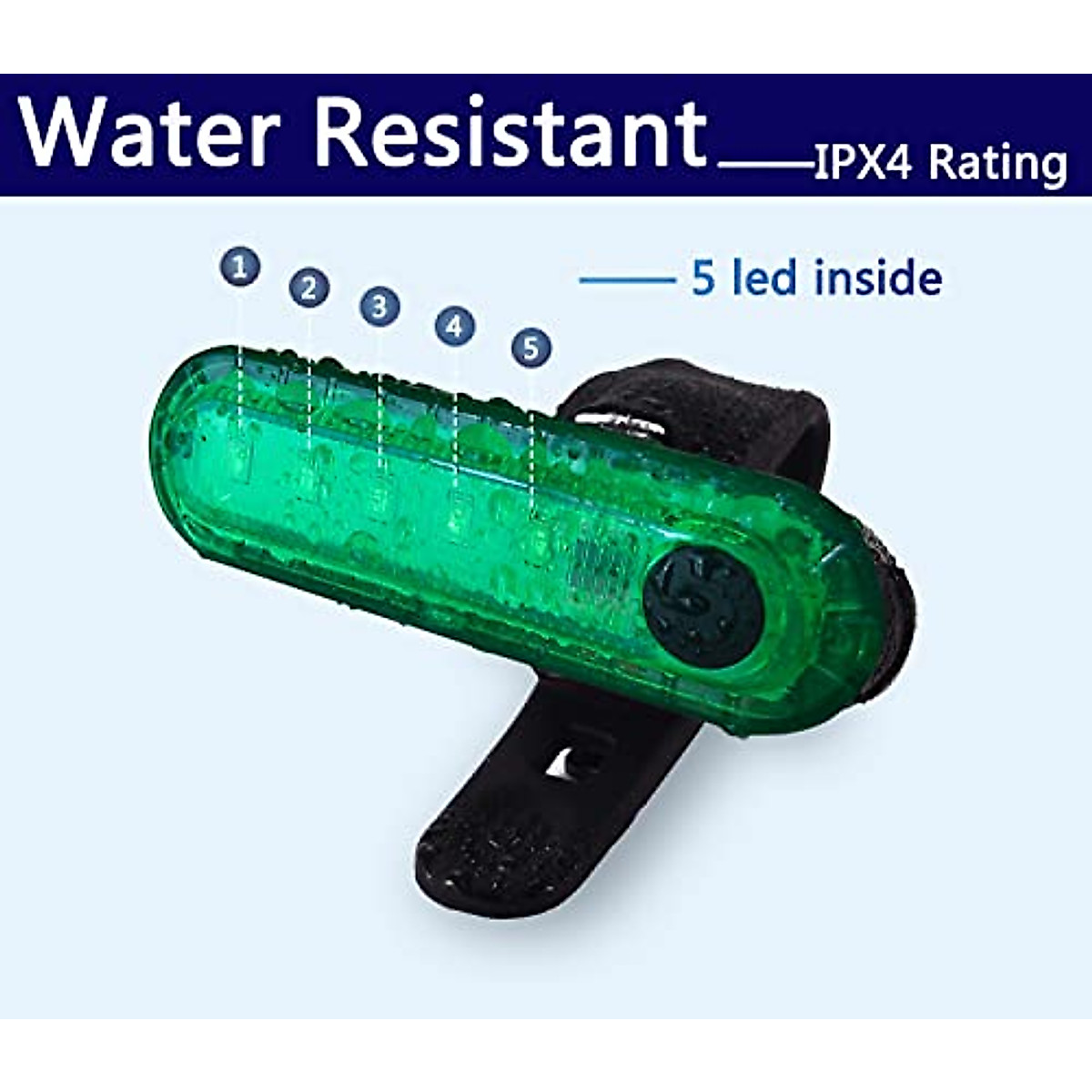 Amzonly LED Navigation Lights Kit for Boat Kayak, Stern Lights Battery operated, 4Pack Rechargeable LED Lights for Night Kayaking, Bike Tail Light, 4 Light Mode Options, 2pcs Safety Whistle included