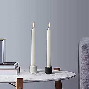 Ceramic Chime Candle Holder Set, 0.7 Inch Diameter Ceramic Candle Holder,Home Small Candle Holder for Casting Chimes, Rituals, Spells, Vigil, Wiccan Supplies & More(8 Pcs,Black,White)