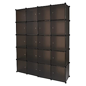 Dynamic Closet System 20 Cubes with Hanging Rod, DIY Assembly