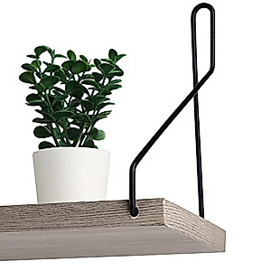 YOYAI Set of 3 Rustic Wood Wall Shelf Wall Mounted Floating Wooden Shelves Wall Decor Organizer Living Room Bedroom Kitchen(Gray)