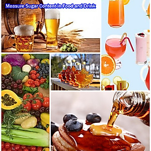 Aichose 0-80% Brix Meter Refractometer for Measuring Sugar Content in Fruit, Honey, Maple Syrup and Other Sugary Drink, with Automatic Temperature Compensation Function