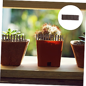 Yardwe 4pcs Elegant 100cm Miniature Picket Fence DIY Fairy Garden Accessory Coffee Finish