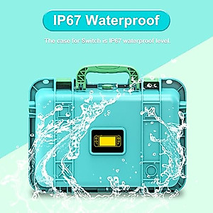 DEVASO Carrying Case for Nintendo Switch Travel Case, Professional Deluxe Waterproof Case Soft Lining Hard Case for Nintendo Switch OLED Model Console, Controller and Other Accessories (Green&Blue)