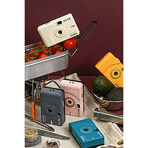 RETO Ultra Wide and Slim 35mm Reusable Daylight Film Camera - 22mm Wide Lens, Focus Free, Light Weight, Easy to Use (Charcoal)