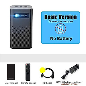 DROOS P20 Mini Portable Pico Smart Android WiFi 1080P Screenless TV LED DLP Projector for Mobile Smartphone 4K Cinema (Size : Upda(projectors)