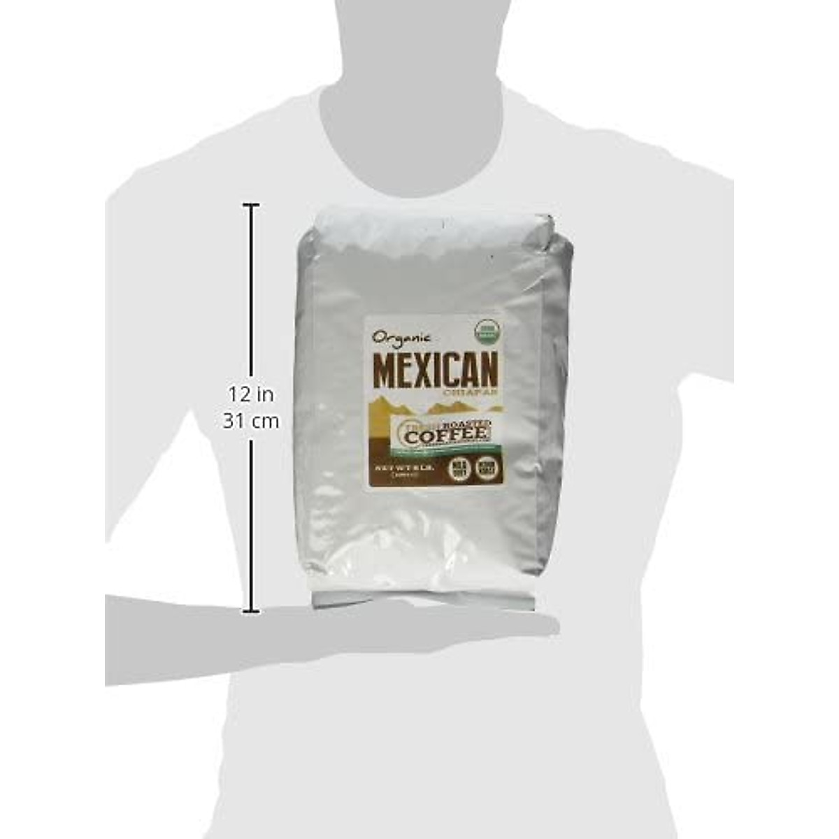 Fresh Roasted Coffee, Organic Mexican, 5 lb (80 oz), Medium Roast, Mold & Mycotoxin Tested, Kosher, Whole Bean