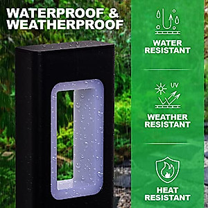 GreenLighting Modern High End Bollard Garden Path Light (Black, 4 Pack)