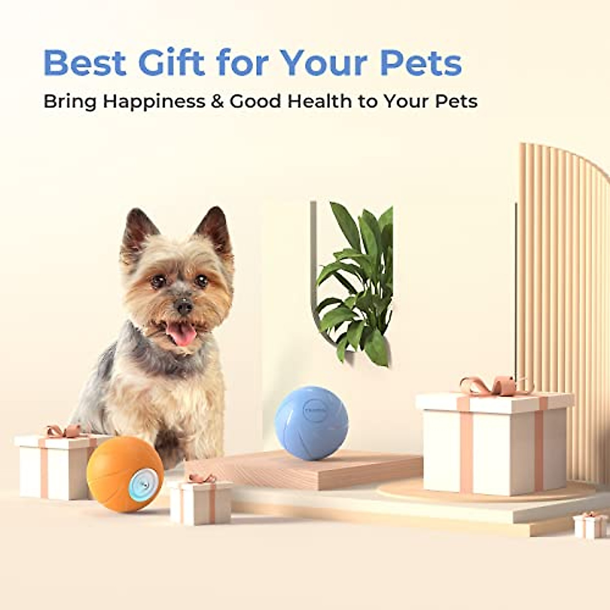 Cheerble Intelligent Toy Ball with [3 Interactive Modes], LED Lights, Wicked Ball SE, Made of Natural Rubber, Active Rolling Ball for Dog/Puppy/Small/Medium Dogs and Cats, DC Rechargeable