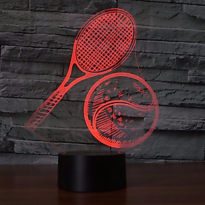 FXUS 3D Tennis Night Light Remote Control Touch Switch 16 Color Change LED Table Desk Lamp Home Decoration Toy Birthday Children Gift