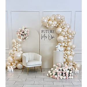 Pearl White Balloons Garland Arch Kit Different Sizes 70 PACK18/12/10/5 Inch Double-Stuffed White Ivory Latex Balloon for Wedding Birde to be Birthday Anniversary Decorations