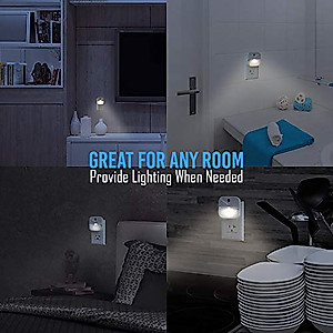 Aultra Night Light LED Night Lights Plug Into Wall - Super Smart Dusk to Dawn Sensor Activated, Automated On & Off, Used for Kitchen, Bathroom, Home Improvement, Bedroom – 4 Pack