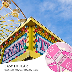 L LIKED Smile Raffle Tickets Roll,Each Tickets 1''x2'',for Events, Entry, Class Reward, Fundraiser & Prizes,1000 Tickets Per Roll -Pink