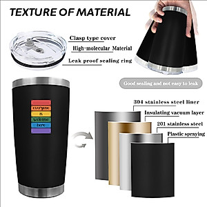 liabiliies Coffee Tumbler 20 oz Everyone is Welcome Here Tumbler with Lid and Straw Insulated Tumblers Stainless Steel Tumbler Funny Gifts for Men