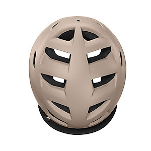 Bern Allston Adult Bike Helmet - Low Profile Comfortable Ventilated Urban Commuter Urban Cycling Helmet for Bicycle, Safety Certified for Men & Women(Matte sand, Large)