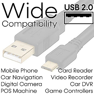 Cmple - 10FT Micro USB Cable Android Charger, High Speed USB to Micro USB Cable, USB 2.0 A Male to Micro B Male, Gold-Plated USB Charging Cable for Samsung, HTC, Tablet and more - 10 Feet Black