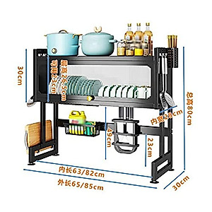 JAHH Kitchen Sink Shelf with Cabinet Door Countertop Plate Storage Cabinet Cupboard Multifunctional Dishwashing Rack Storage Rack
