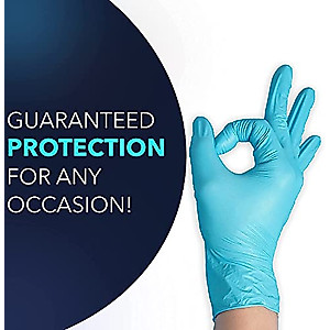 Style Setter Powder-Free Nitrile Disposable Exam Gloves, Industrial Medical Examination, No Latex Rubber, Non-Sterile, Food Safe, Textured Fingertips, Ultra-Strong, Blue-Size Large, Pack of 100