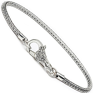 RUBYCA 5Pcs 20cm Bracelet 18KGP Silver Plated Heart Lobster Clasp Floral Snake Chain Charm Beads DIY