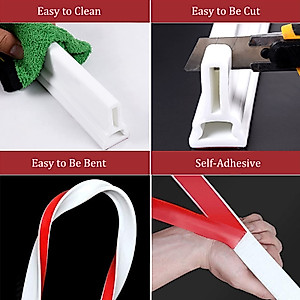 39 Inch Collapsible Shower Water Dam Silicone Shower Threshold Water Stopper Barrier Retention System for Bathroom Kitchen Wet and Dry Separation, Wheelchair Accessible, White (1m / 39in)