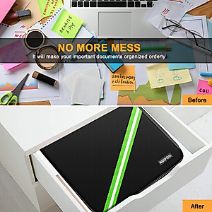 Noiposi Document Organizer with Lock ,15.0"x11.0"x4.3" Waterproof and Fireproof Document Box ,Portable Home Travel Safe Storage Box for Important Documents ,File and Birth Certificate