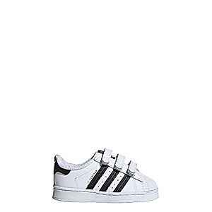 adidas Originals unisex child Superstar Cloudfoam Sneaker, White/Black/White, 7 Toddler US