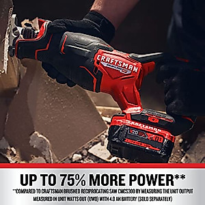 CRAFTSMAN V20 RP Cordless Reciprocating Saw, 3,200 RPM, 8 inch, Bare Tool Only (CMCS351B)