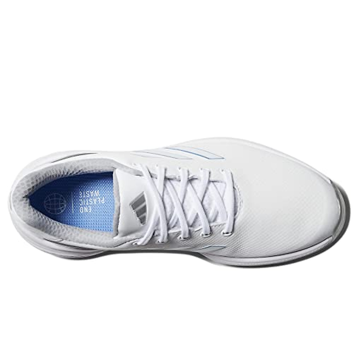 adidas Women's ZG23 Golf Shoes, Footwear White/Blue Fusion Metallic/Silver Metallic, 5.5