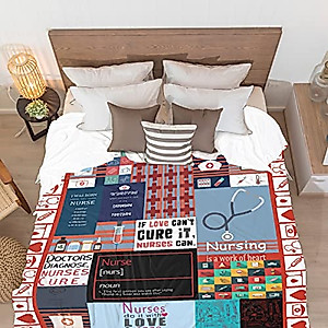 Homiehug Nurse Gifts for Nurses Women Blanket Soft Fluffy Lightweighted Cozy Fuzzy Throws for Couch Bed Sofa Home Decor Gift Kids Anniversary Friends 60"x80" for Adult/Queen