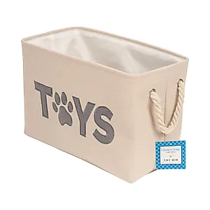 Country Living Foldable Fabric Dog Toy Storage Bin - Durable, Collapsible, and Stylish - Perfect for Organizing Pet Toys, Blankets, and Accessories