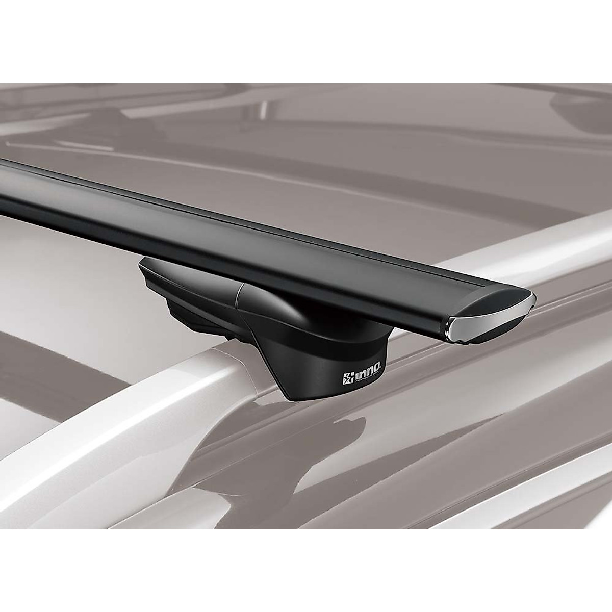 INNO XS150 Aero Low Profile Base Stays for Raised Side Rails TROUGH (Set of 4) , Black