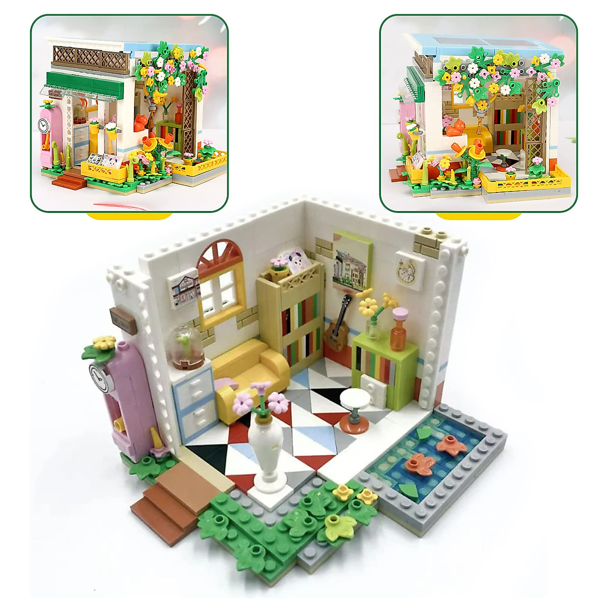 SUNHABI Girls House Building Toy Friends Sets for Girls 6-12 8-12 10-12 Size of Mini Bricks House Set for Girls 6-12 8-12 4-7 for Boys and Girls 6-12, 618pcs 4.72 * 4.64 * 4.25 inch………