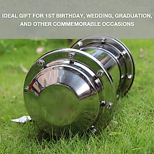 Lumirio Time Capsule, 10.2in Waterproof Time Capsule Container, 304 Stainless Steel Underground Capsule Storage Container with Spanner Gloves, for Birthday Wedding Graduation Gift (Silver)