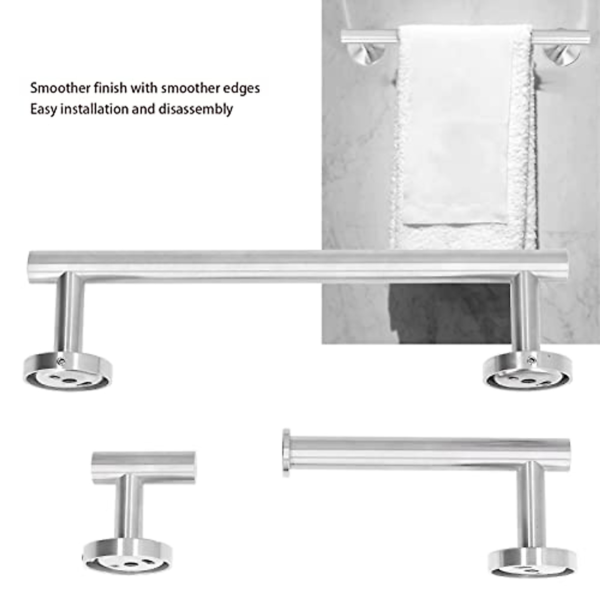 Punch-Free Towel Rack,Otufan Stainless Steel Hangable Towel Rod Free Punch Storage Single Rod Cabinet Bathroom Hanger Suitable for Bathroom Kitchen(#1)