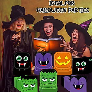 Halloween Plates and Napkins Set Halloween Party Supplies 4 Design Pumpkin Vampire Bat Disposable Plates Tableware Decor for Spooky Themed Party Birthday Holiday Dinner Decorations, Serves 52 Guests