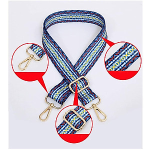 UMILY Purse Strap Replacement Multicolor Canvas Crossbody Strap for Handbags 80-140cm Length,3.8cm Wide
