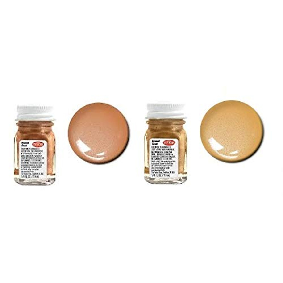 Make Your Day Testors Metallic Enamel Paint Variety with Thinner, 1/4 fl oz (Pack of 8) Paintbrushes