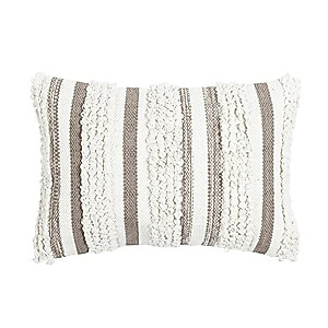 Lush Decor Bria Stripe Decorative Pillow Cover, 13" x 20", Neutral