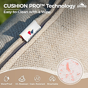 SUNSHINE VALLEY Metal Patio Furniture Sofa with 5.75" Super-Thick Waterproof Cushion, 3-Seater Deep Seating & High-Back Outdoor Couch for Patio Backyard Deck Front Porch