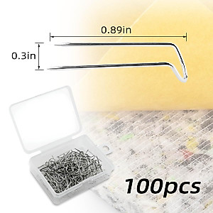100 Pieces U Shaped Fork Pins for Sewing Double Blocking Pins U-Pins for Jewelry Display Craft DIY Multipurpose Straight Pins for Fabric Quilting Crafts Making Home Decor Needlecrafts Pin U Pin Needle