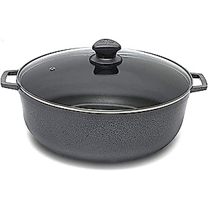 IMUSA USA 6.9Qt Hammered Basic Caldero (Dutch Oven), 30cm, Black