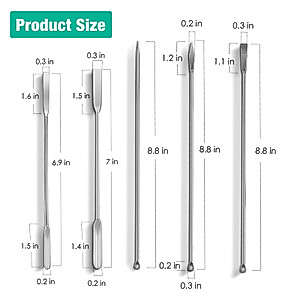Pack of 5 Capsule Filling Kit for Empty Pill Capsules Filler, Opret Lab Spatula Micro Medicine Spoon, Tiny Spoons Scoop for Powder, Stainless Steel Gel Cap Filler Size #000 00 0 1