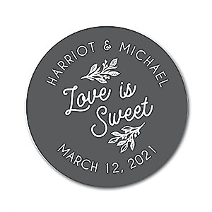 Love is sweet stickers, Love is sweet labels, Party Favor Stickers, Honey wedding favor labels F16:19